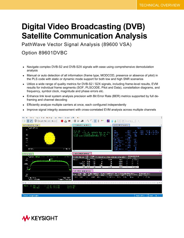 Digital Video Broadcasting (DVB) Satellite Communication Analysis PDF Asset Page | Keysight